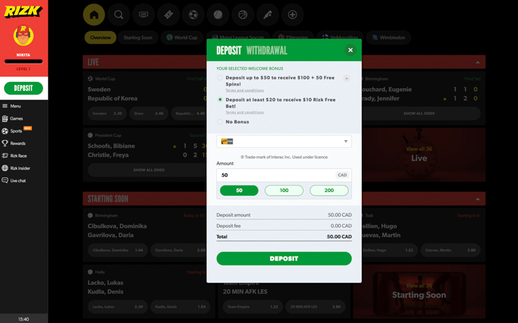 Rizk Sportsbook Bonuses (NEW!) | Get £/€/$5 Risk Free Bet on Signup