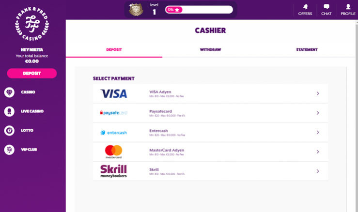 Frank Fred Casino Review (2020 UPDATE) | New Welcome Bonus